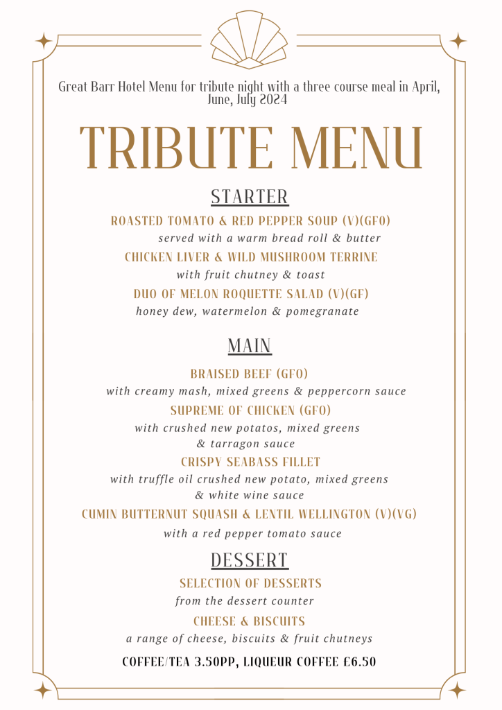 Tribute Nights – The Great Barr Hotel